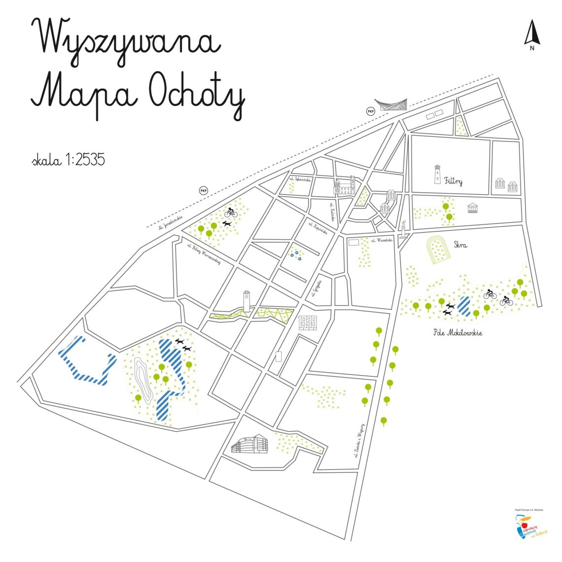 Wyszywana Mapa Dzielnicy Ochota. Projekt mapy. - FUNDACJA NITKOMANIACY